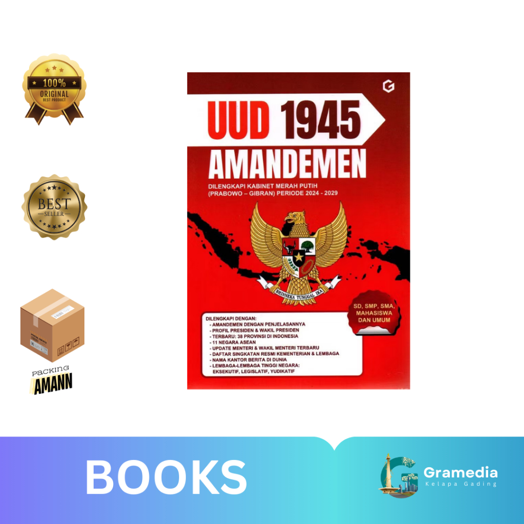 Jual Gramedia MKG - Buku UUD 1945 Amandemen Dilengkapi Kabinet Merah Putih (Prabowo - Gibran ...