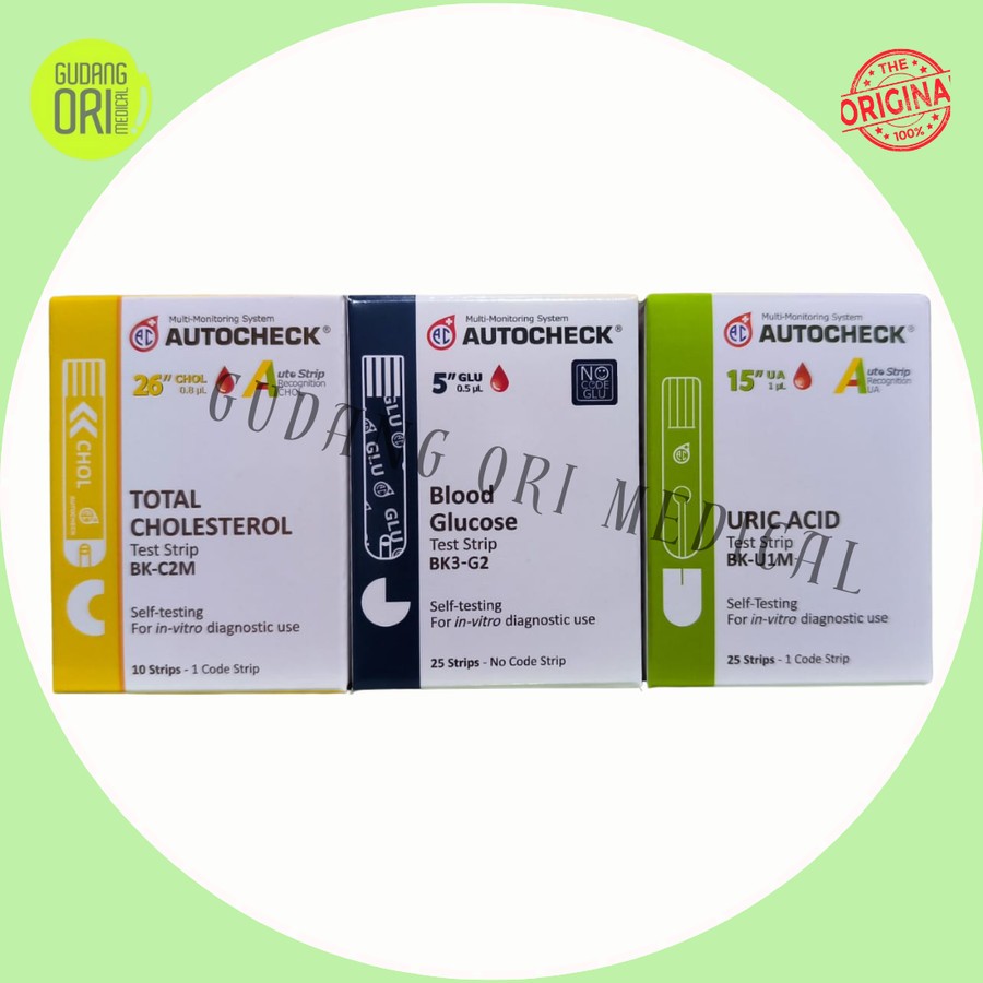 Jual PAKET STRIP AUTOCHECK / REFILL AUTO CHECK (GULA,KOLESTEROL,ASAM ...