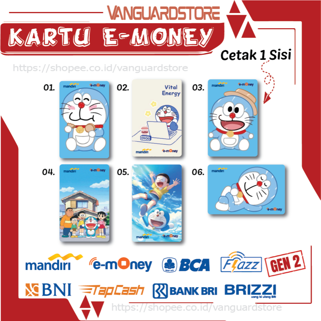 Jual KARTU E MONEY E TOLL KARTUN DORAEMON ANIME KUMPULAN EMONEY MANDIRI ...