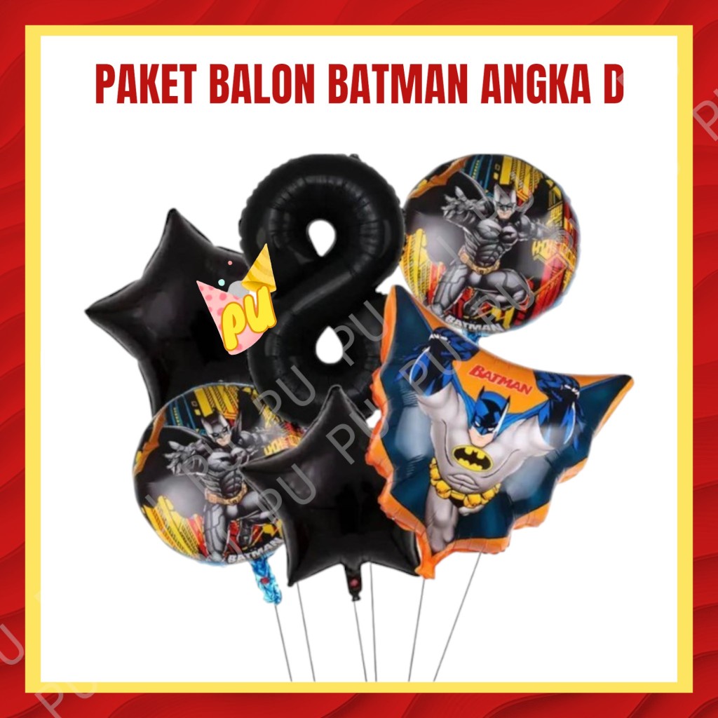 Jual Paket Balon BATMAN ANGKA D / Dekorasi Ulang Tahun Batman Begins ...