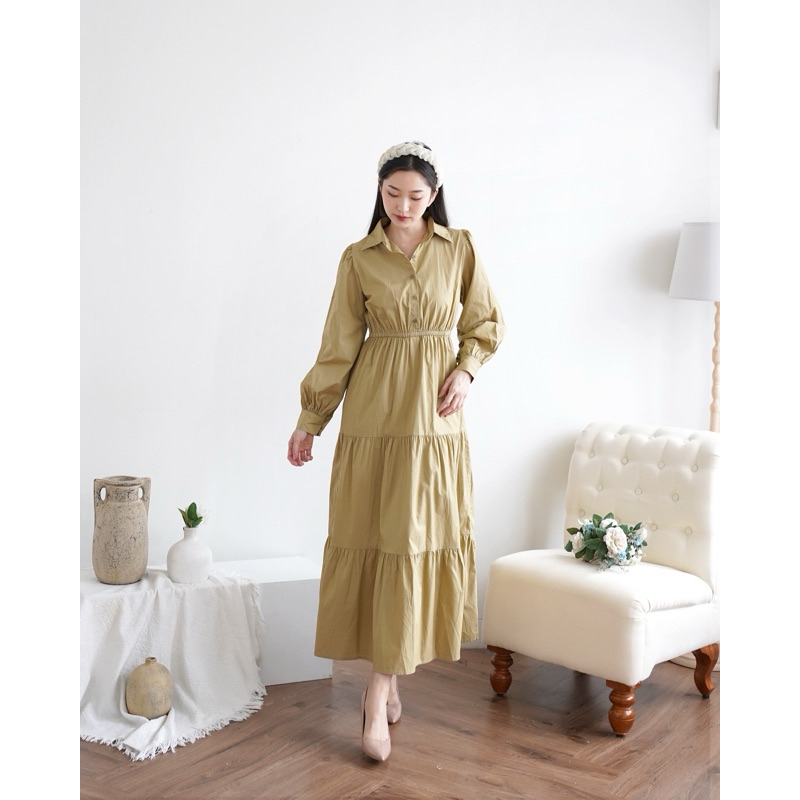 Jual Cecilia Dress / Dress Midi Wanita / Dress Panjang Wanita / Gaun ...