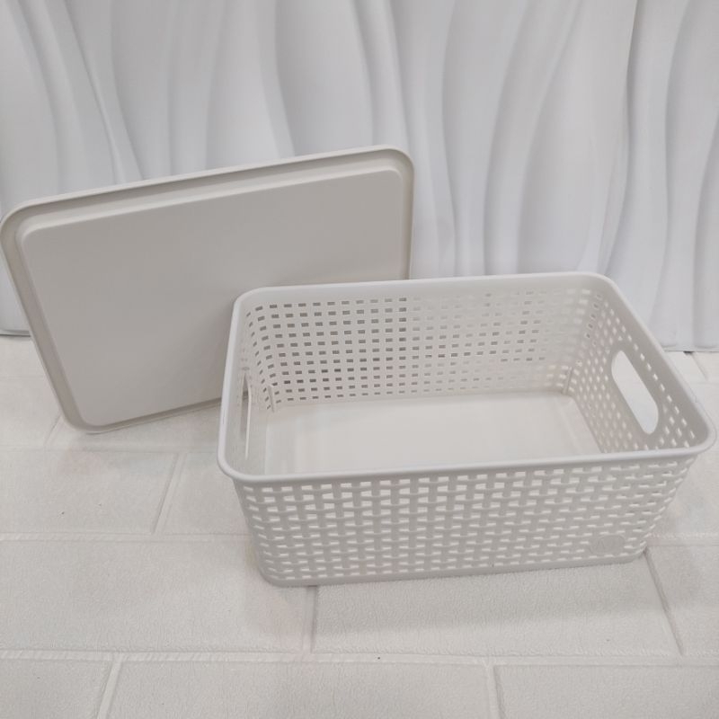 Jual Official BALI MINISO Kotak Penyimpanan Dengan Tutup Storage Basket ...