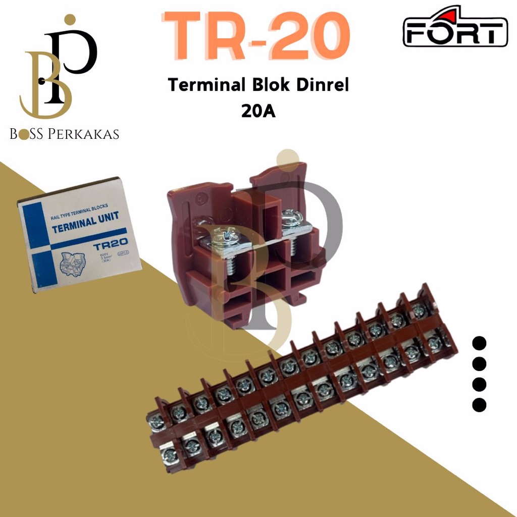 Jual TR-20 Fort / Terminal Block Dinrel 20A / Terminal Block Model ...