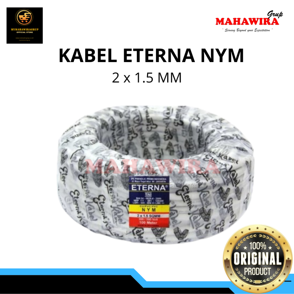 Jual Kabel Eterna NYM 2 X 1,5 mm - Kabel Listrik Per Meter | Shopee Indonesia