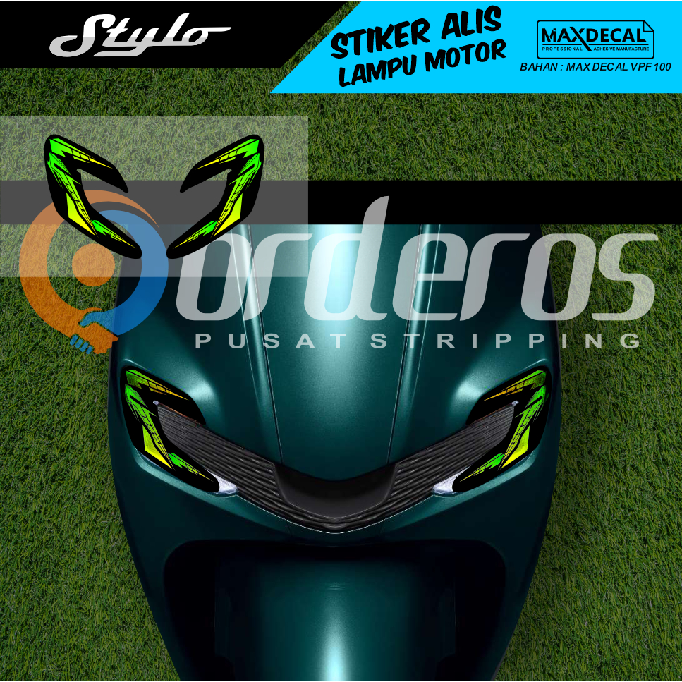 Jual STIKER VARIASI LAMPU ALIS MOTOR STYLO TRANSPARAN UV DESAIN SIMPLE ...