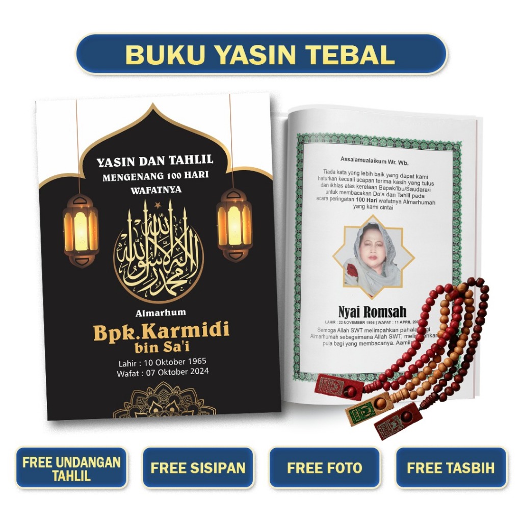 Jual BUKU YASIN 128 HAL, BONUS TASBIH DAN FREE FOTO | Shopee Indonesia