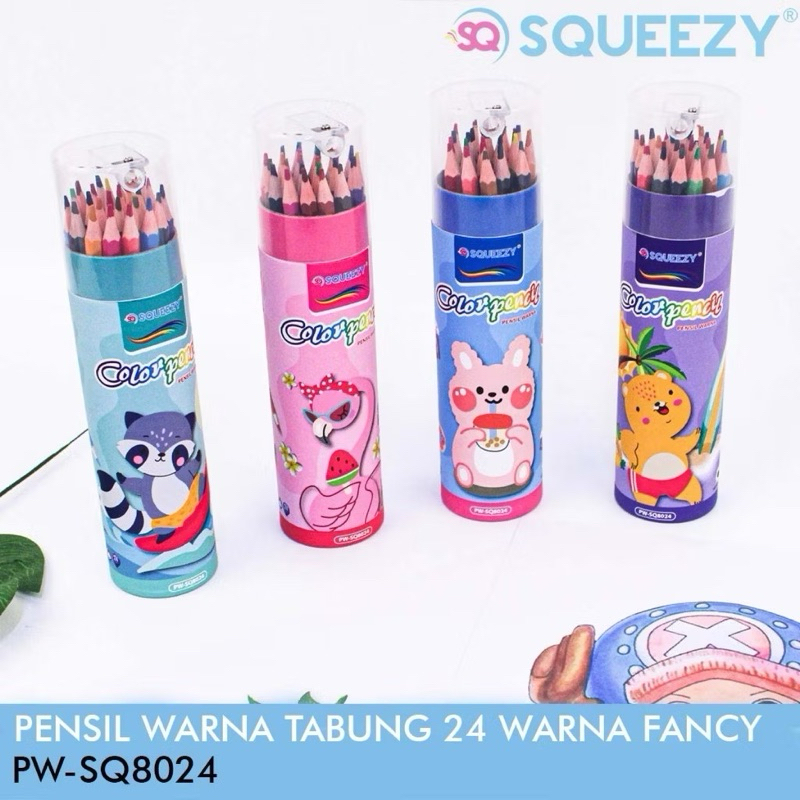 Jual (24 WARNA) Pensil Warna Tube SQUEEZY 1 Set 24 WARNA + Serutan ...