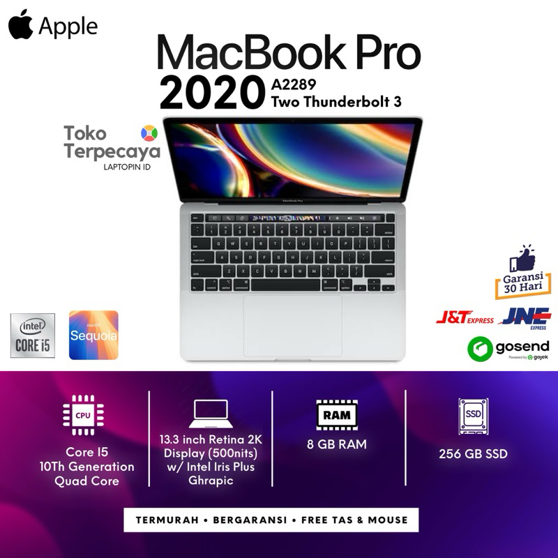 Jual Apple MACBOOK PRO a2289 2020 Core i7 GEN 9 - 16GB RAM - 256GB SSD ...