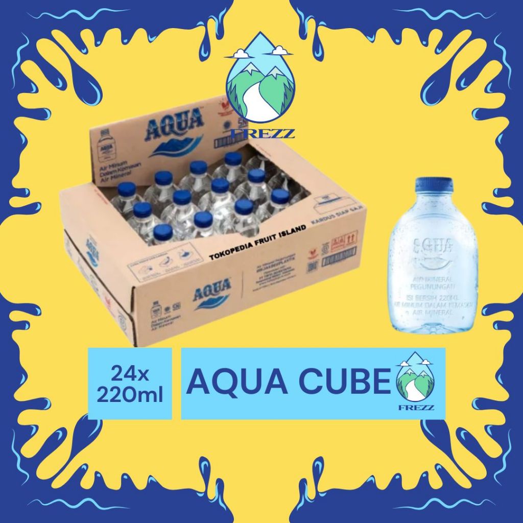 Jual (INSTANT) AQUA Cube 220ml Isi 24 Botol – Air Mineral Mini Kotak ...