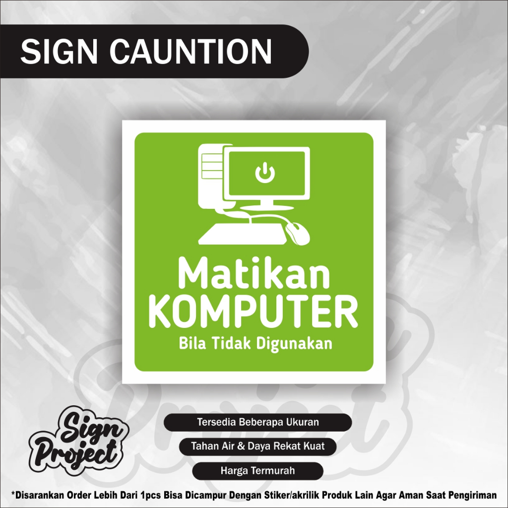 Jual Stiker Matikan Komputer / Stiker Hemat Energi / Stiker Hemat ...