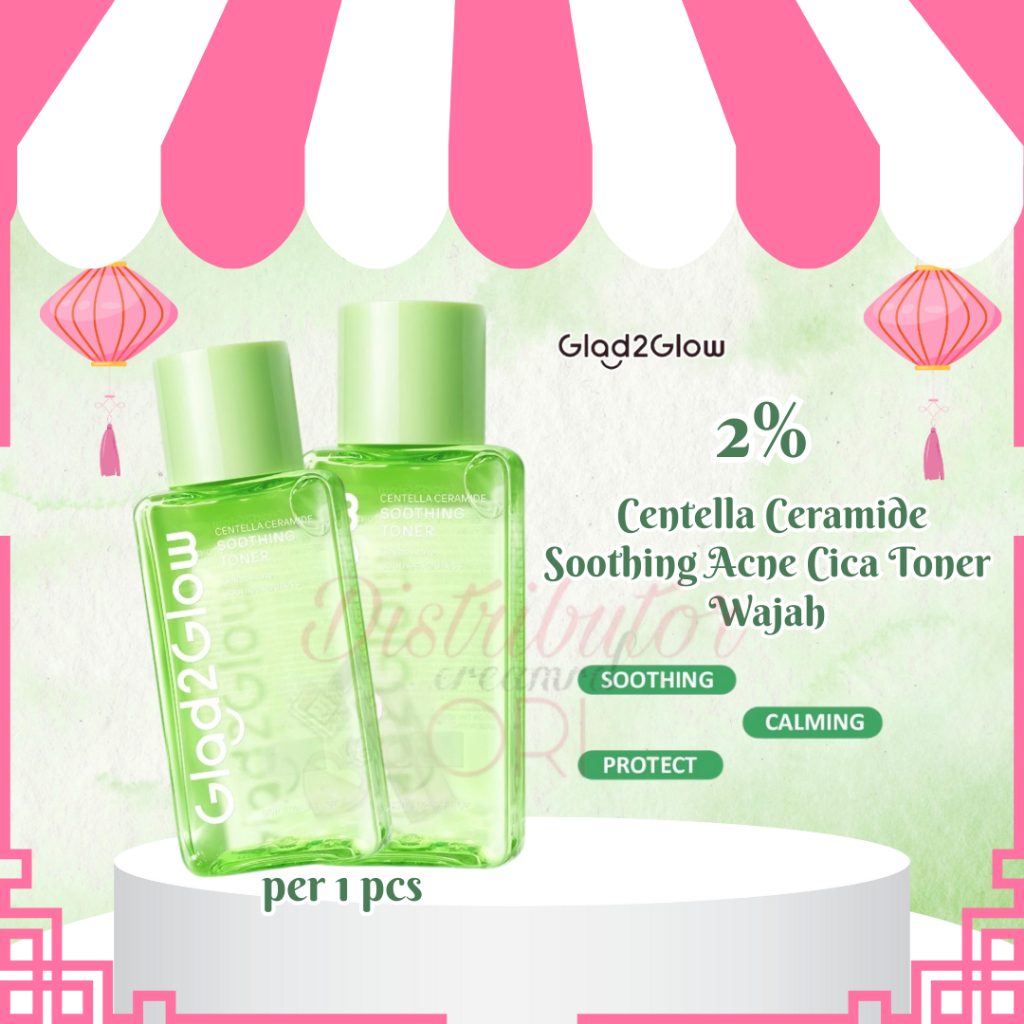 Jual Glad2Glow 2% Centella Ceramide Soothing Acne Cica Toner Wajah 80ml | Obat Jerawat Calms ...