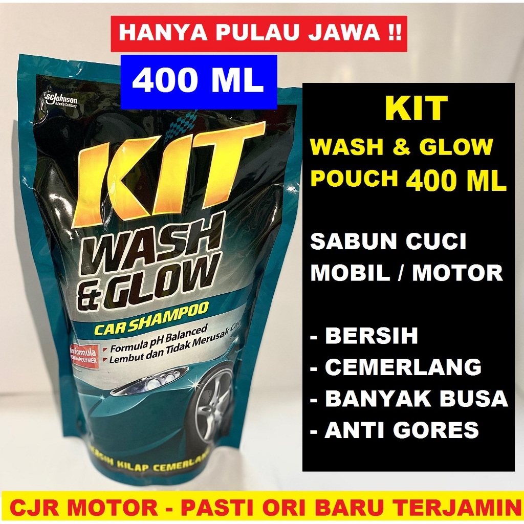 Jual KIT WASH & GLOW SHAMPO MOBIL 400 ML SHAMPOO MOBIL MOTOR REFILL ...