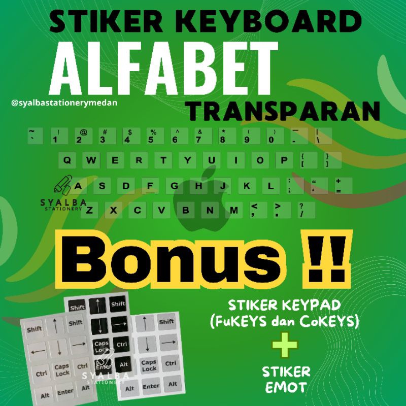 Jual Stiker Transparan Huruf Alfabet Estetik untuk Keyboard Laptop & PC ...