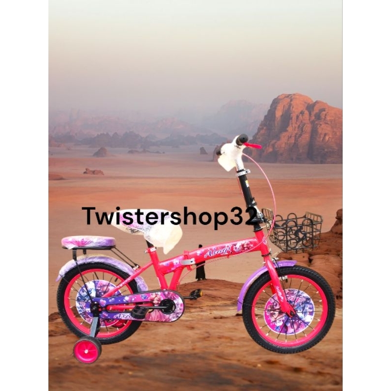 Jual Sepeda mini lipat 16 inch 5 SD 7 tahun karakter girly dilengkapi ...