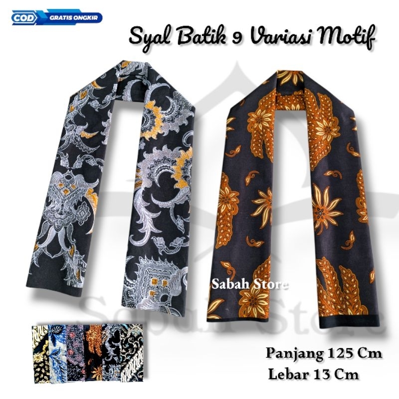 Jual Scraf Syal Selendang Unisex Pria Wanita Model Batik 7 Variasi ...