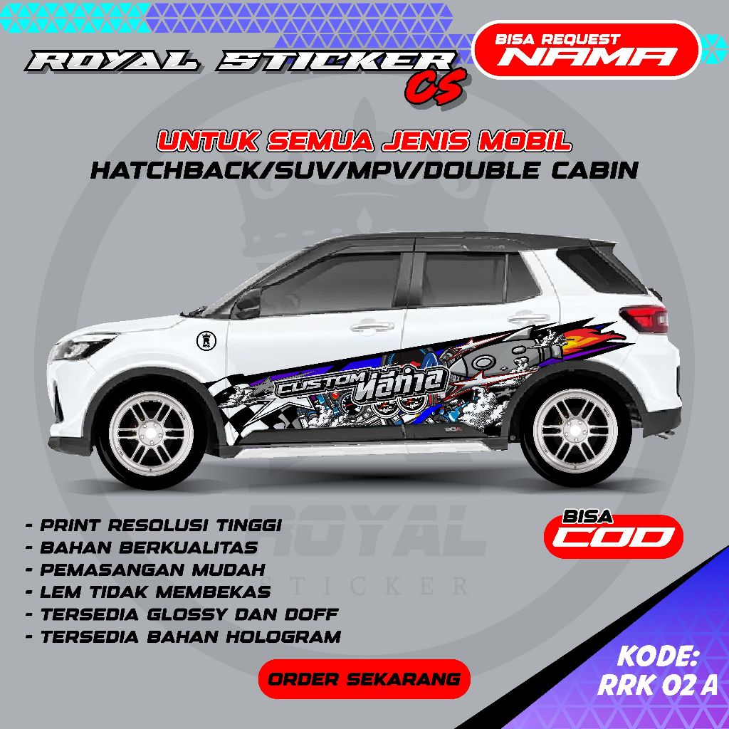 Jual RRK 02 - DECAL STIKER MOBIL ROCKY RAIZE AVANZA FORTUNER GRATIS ...