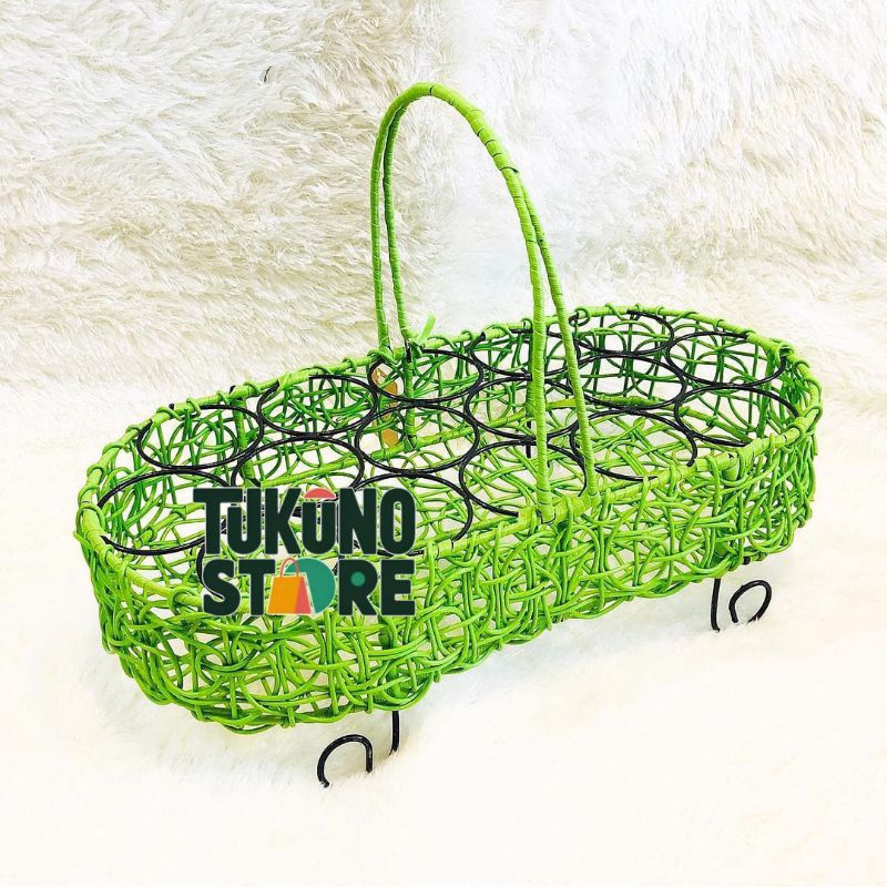 Jual Keranjang Tempat Air Mineral Rangka Besi Kokoh Anyaman Rotan ...