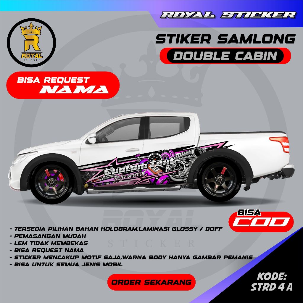 Jual STRD 04 - DECAL STIKER MOBIL TRITON HILUX STRADA FORTUNER HRV ...