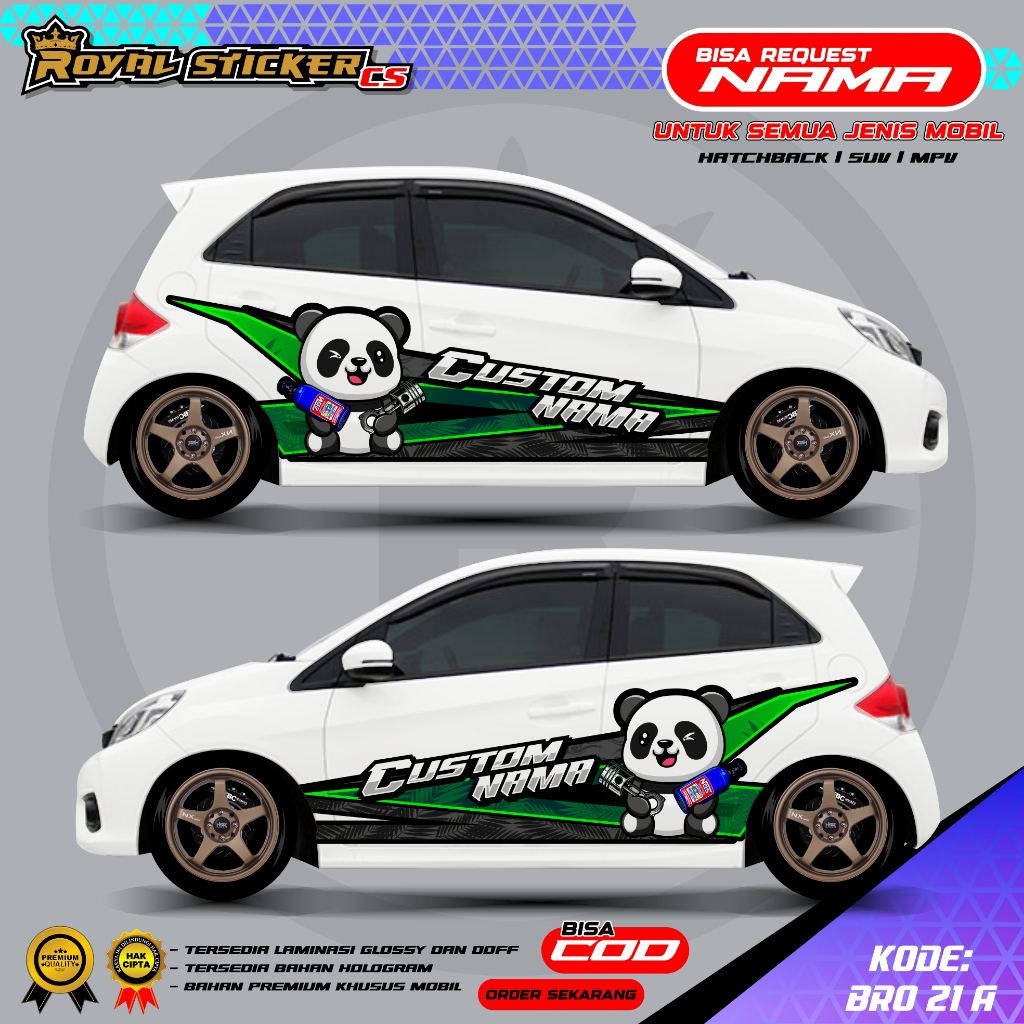 Jual BRO 21-DECAL STIKER MOBIL GAMBAR GEMOY LUCU THAILAND RACING BRIO ...