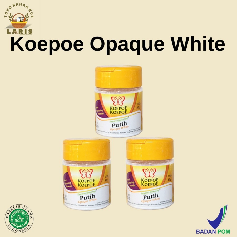 Jual KOEPOE KOEPOE OPAQUE WHITE / PUTIH KEMASAN BOTOL 50 GRAM | Shopee ...
