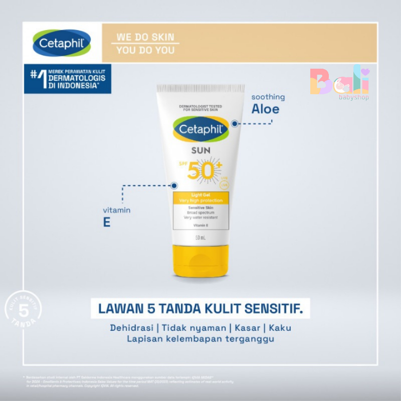 Jual Cetaphil Hybrid Sunscreen SPF50+ Light Gel untuk kulit sensitif ...