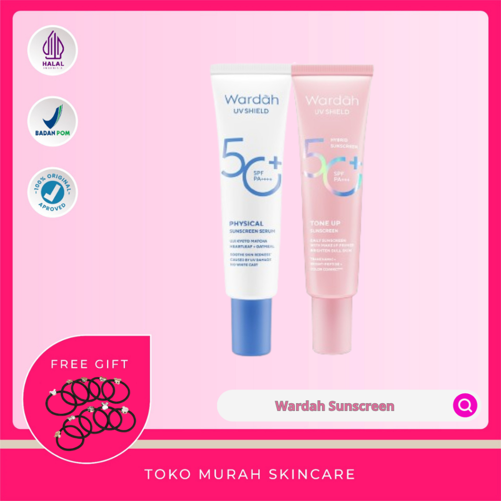 Jual Wardah UV Shield Physical Sunscreen spf 50 pa+++ | Wardah Tone Up ...