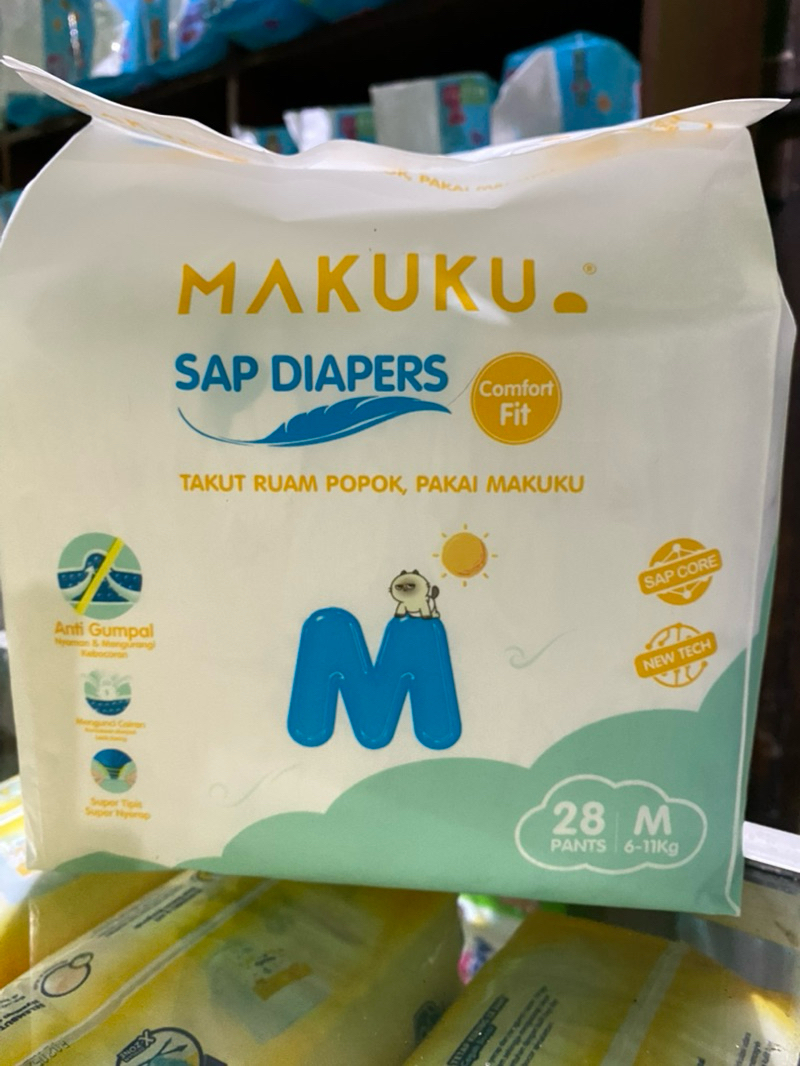 Jual MAKUKU SAP DIAPERS M28 M42 / L26 L40 / XL 24 XL42 | Shopee Indonesia