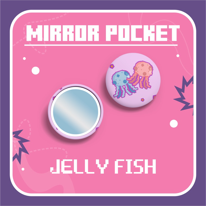Jual Mirror Pocket Jelly Fish/Mirror pocket/Pixel art/Animation/Cute ...