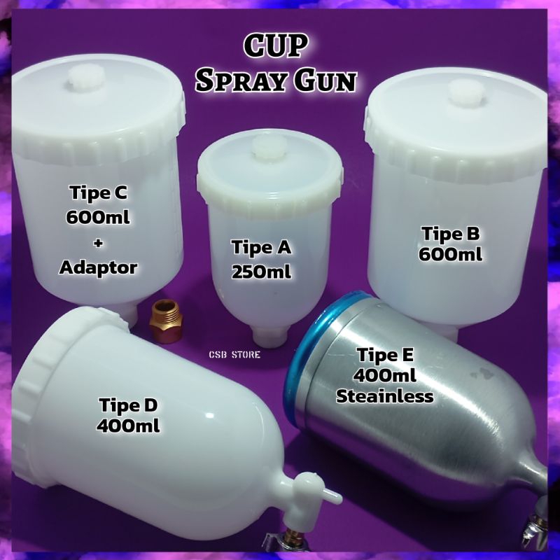 Jual Spray Gun Cup | Tabung Kapasitas 250ml,400ml Dan 600ml Untuk Merek ...