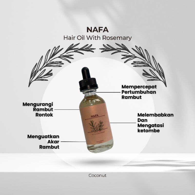 Jual NAFA hair oil with rosemary || rosemary oil | hair oil || vco ...