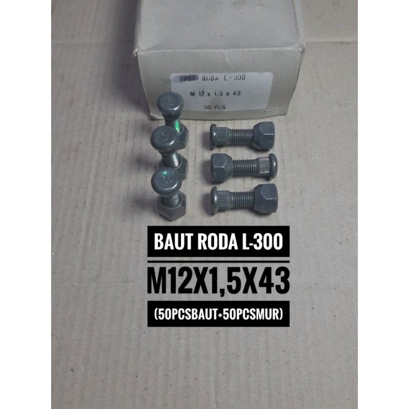 Jual baut roda mobil L300 hitam dan hijau 12x1,5x43 kunci 21 paket ...