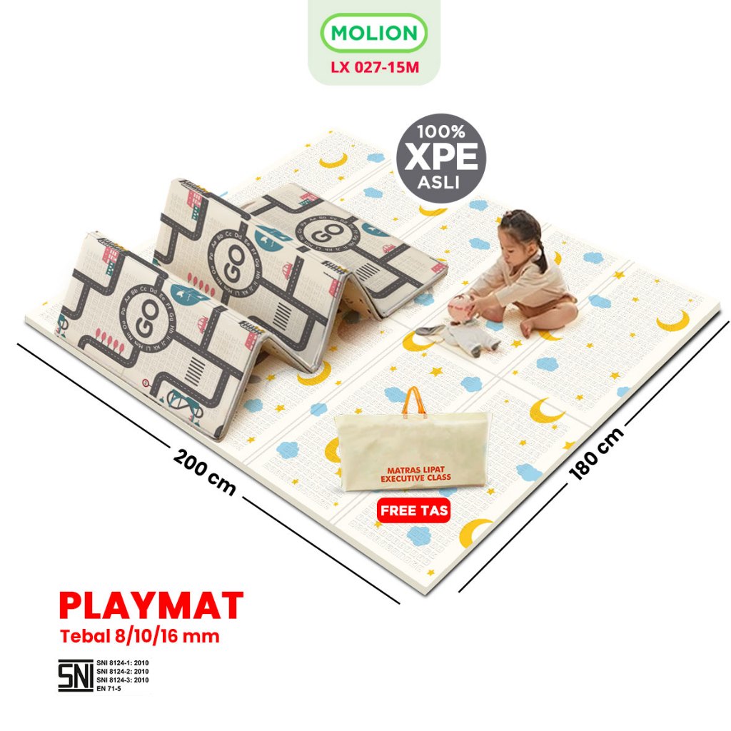 Jual MOLION SNI M Playmate Bayi Karpet Lipat Playmat Bayi 180x200 cm ...