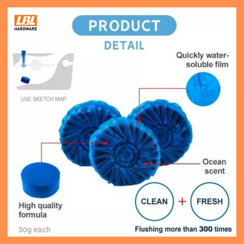 Jual Tablet Biru Pembersih Kloset Tablet Penyegar Closet Toilet WC ...