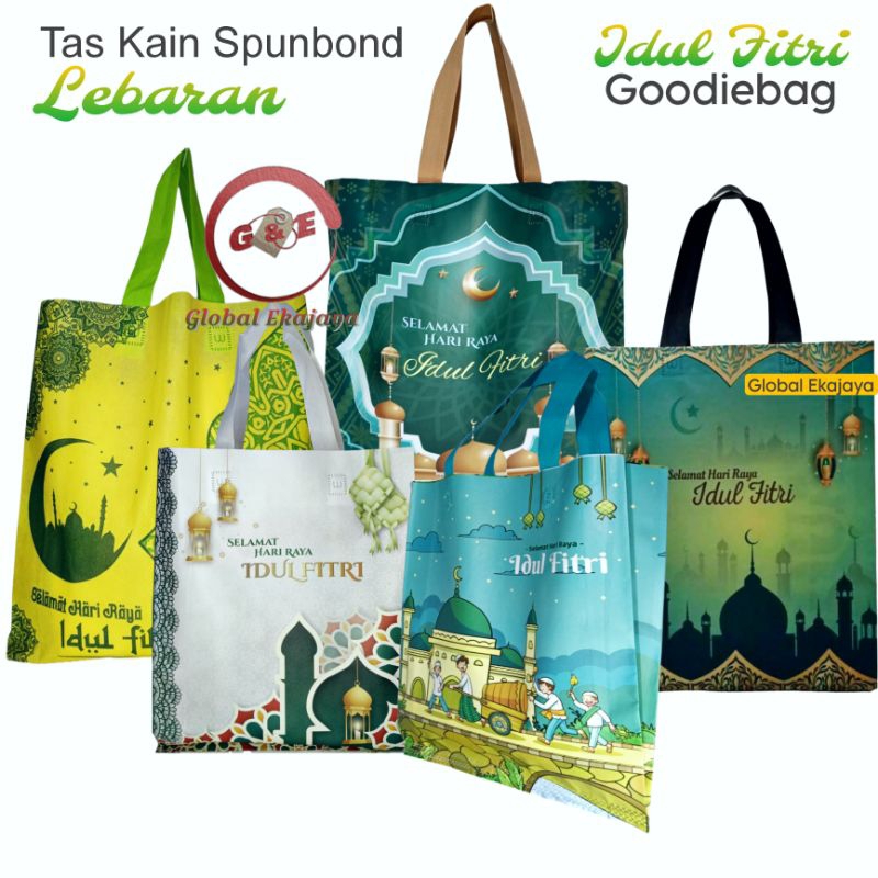Jual Lusinan Tas Kain Spunbond Goodie Bag Besar Jumbo Besar Lebaran Idul Fitri Godybag Totebag ...