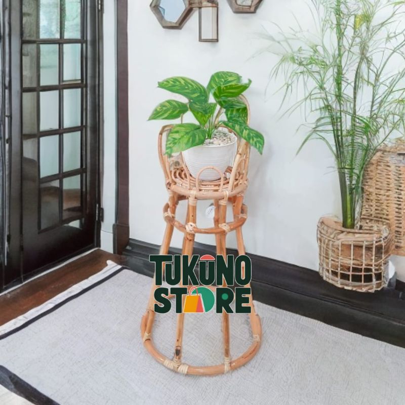 Jual High Planter / Mahkota Standing Pot Rotan Natural | Shopee Indonesia