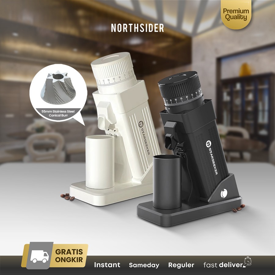 Jual STARSEEKER E55 Coffee Grinder kopi Espresso elektrik 7 core 55mm Conical burr Plasma ...