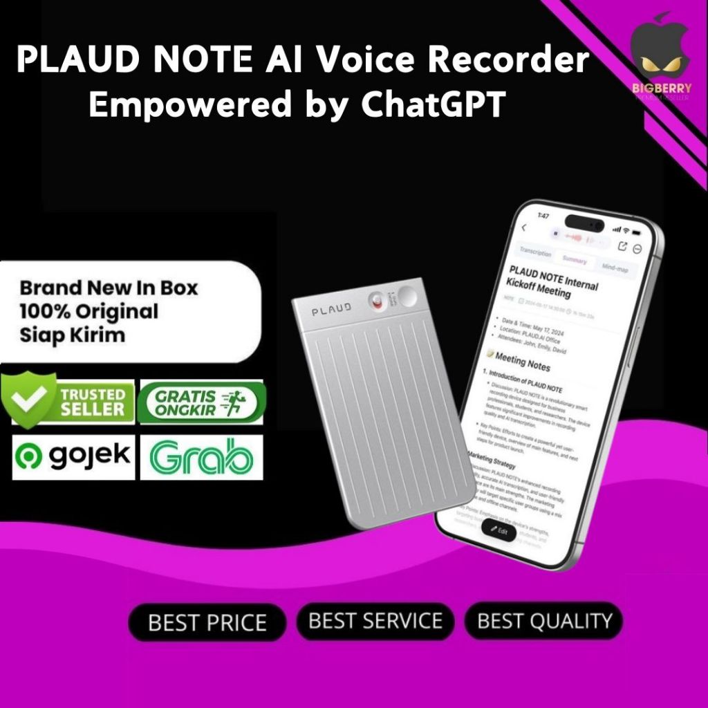 Jual PLAUD NOTE AI Voice Recorder Empowered by ChatGPT Support Bahasa ...