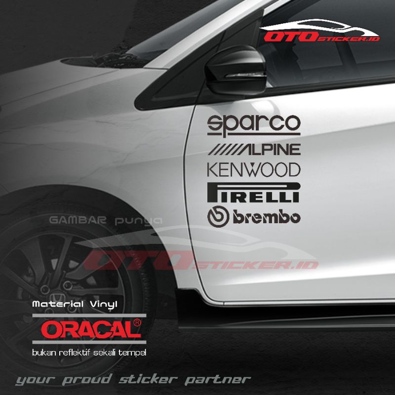 Jual sticker mobil sponsor racing sparco brembo Pirelli | Shopee Indonesia