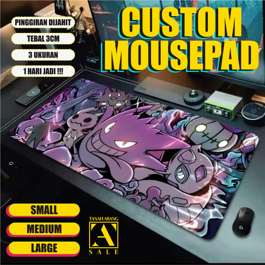 Jual Custom MOUSE PAD ukuran 70 x 30 cm, 28 x 25 cm, 22 x 18 cm ...