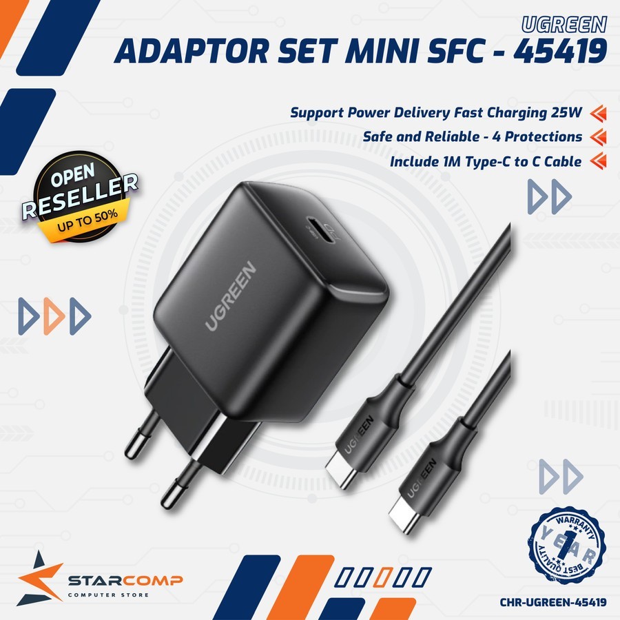 Jual UGREEN 45419 Charger 25W USB TYPE C PD 3.0 PPS Super Fast Charging Adaptor | Shopee Indonesia