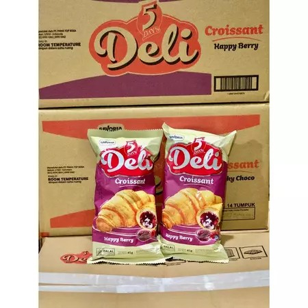 Jual ROTI DELI CROISSANT 5 DAYS MILKY CHOCO/HAPPY BERRY 45 G | Shopee ...