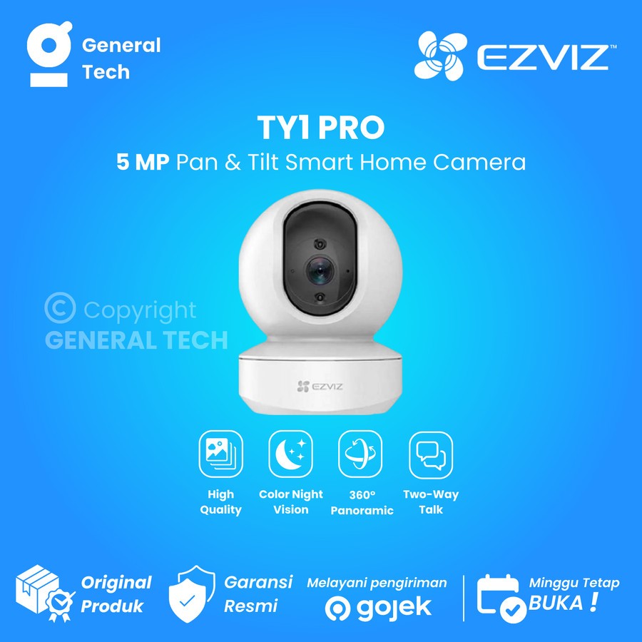 Jual IP CAMERA EZVIZ TY1 PRO 5MP 3K NIGHT VISION 2-WAY TALK SMART ...