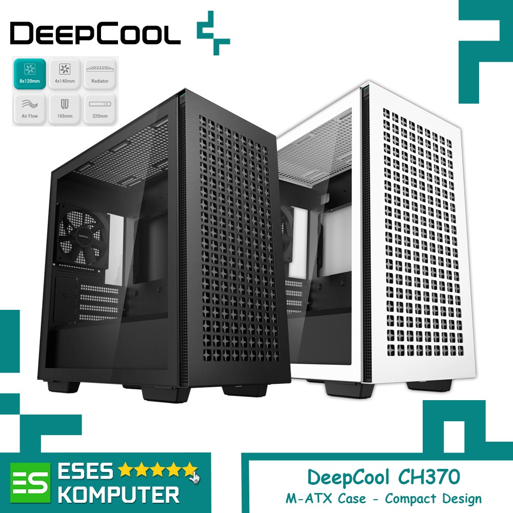 Jual Case DeepCool CH370 Black / White | M-Atx High Airflow Casing PC ...