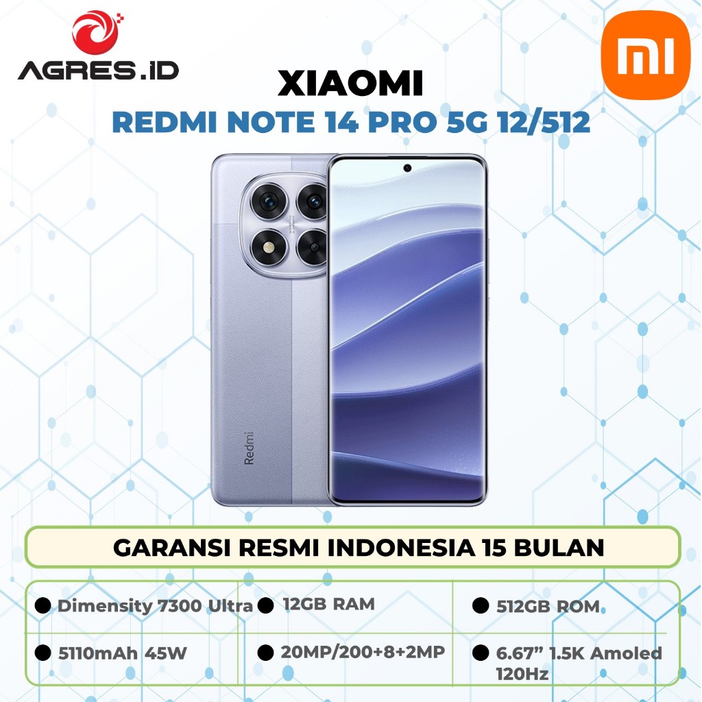 Jual Xiaomi Redmi Note 14 Pro 5G 12GB 512GB Dimensity 7300 Ultra 6.67 ...