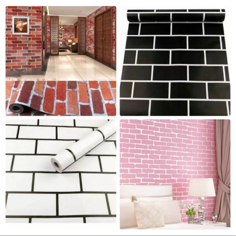 Jual Wallpaper Motif Bata 1M Wallpaper RuangKerja RuangSantai RuangTamu ...