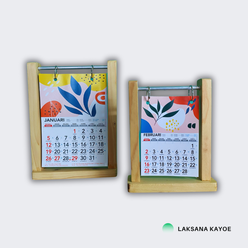 Jual Kalender 2025 / Kalender Custom / Kalender Meja Kantor Bahan Kayu ...