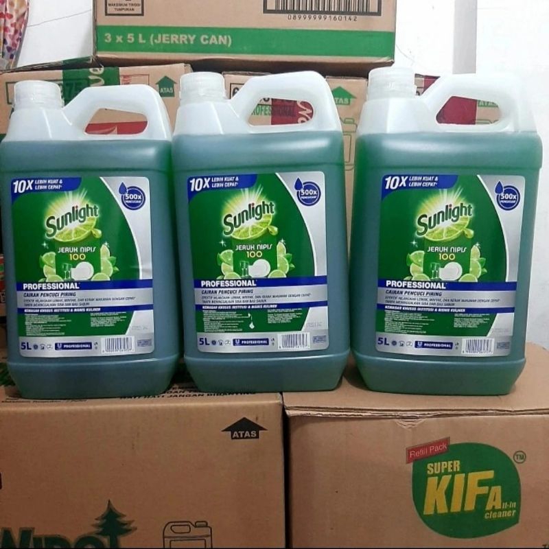 Jual sunlight cuci piring 5 liter/sabun cuci piring aroma jeruk nipis ...