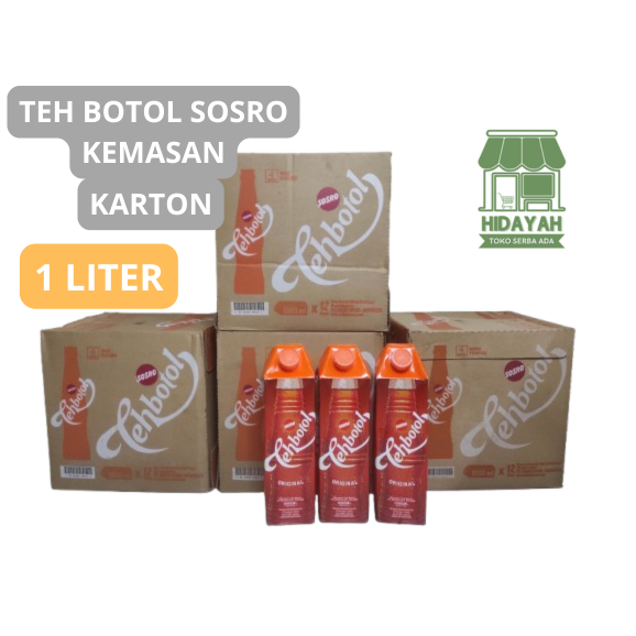 Jual Teh Botol Sosro Kemasan 1 Liter (1 Karton isi 12 Pcs) | Shopee Indonesia
