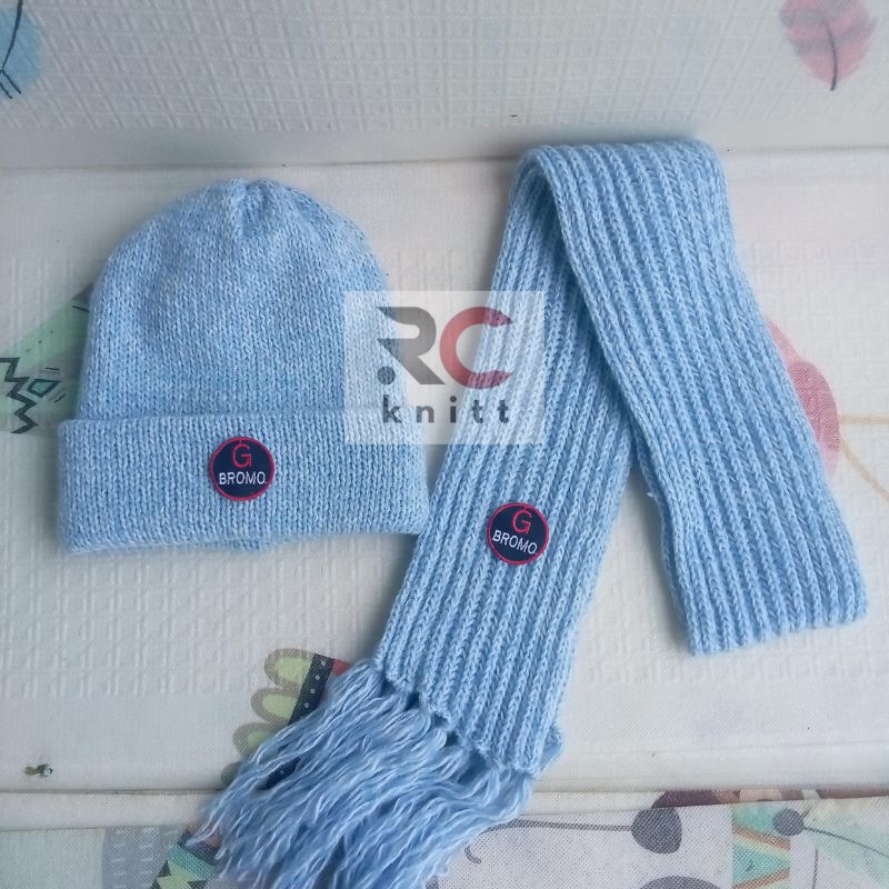 Jual RC KNIT Paket Hemat Kupluk Dan Shal BROMO Rajut Tebal Kupluk Dan ...