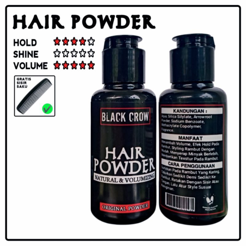 Jual HAIR POWDER BLACKCROW 70ML/15GRAM Hair powder Pengembang Rambut ...